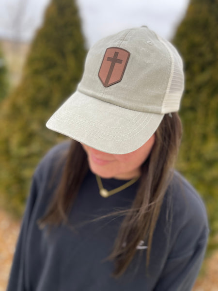 Cross Athletic Snapback Hat | Grey | Christian Apparel | Shield of ...